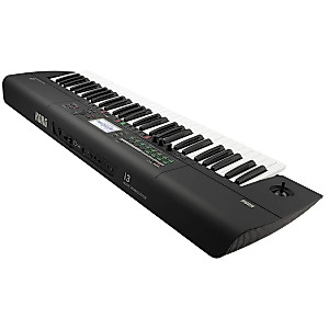 Korg i3 Music Workstation - Matte Black Bundle with Adjustable Stand, Bench, Sustain Pedal, Instructional Book, Austin Bazaar Instructional DVD, and Polishing Cloth