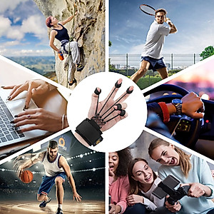 Finger Strengthener Stroke Recovery Physical Therapy Equipment Stretcher Hand Strengthener Hand Workout Extension Exerciser Hand Grip Trainer (Enhanced Kit - Black)