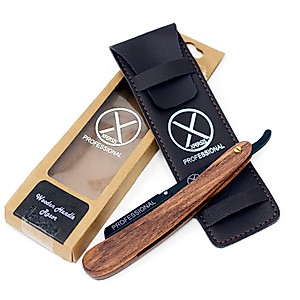 XPERSIS PRO Wooden handle Straight Edge Razor - For Barbers, Salons, and Hair Enthusiasts