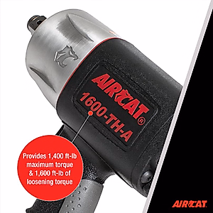 AIRCAT Pneumatic Tools 1600-TH-A: Composite Impact Wrench 1600 ft-lbs - 3/4-Inch