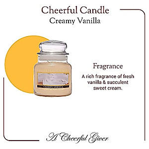 A Cheerful Giver - Creamy Vanilla Scented Glass Jar Candle (16 oz) with Lid & True to Life Fragrance Made in USA