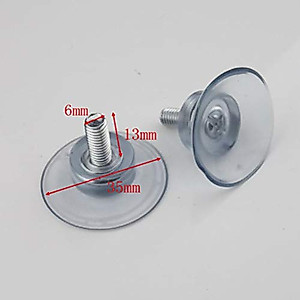DOITOOL Suction Cup Hooks Mini Suction Cups 6pcs Suction Cup PVC Suction Cup Sucker Pads Furniture Suction Cup with Screws for Home Table (6x13) Window Suction Cups Shower Suction Hooks