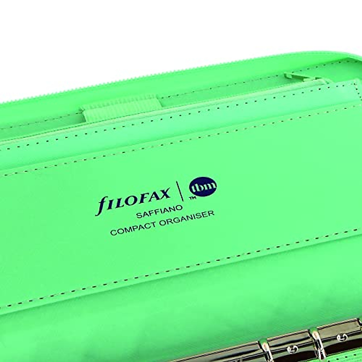 Filofax Saffiano Personal Compact Zip Organizer - The Budget Mom Limited Edition, Leather-Look, Six Rings (CMT028776), Blue