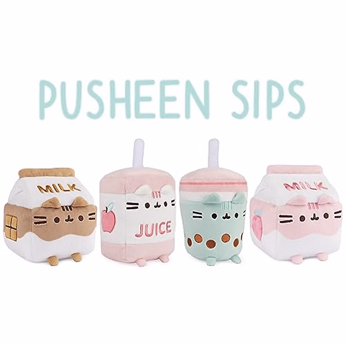 GUND Pusheen Juice Box Plush Cat Stuffed Animal for Ages 8 and Up, Pink/White, 6”