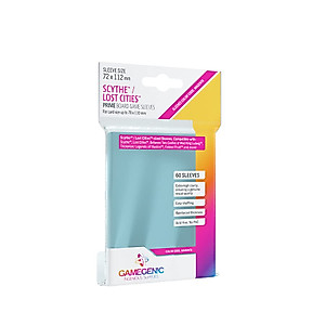 Prime Board Game Sleeves | Pack of 60 Extra-Clear Sleeves | 72 by 112 mm Card Sleeves Optimized for Scythe and Lost Cities | Premium Card Protection | FFG Magenta Color Code | Made by Gamegenic