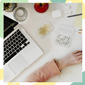 ISKYBOB 6 Packs Rectangle Small Clear Plastic Storage Containers Box Case with Hinged Lid Crafts Organizer for Crayons, Bobby Pin, Beads (2.6 x 1.8in)