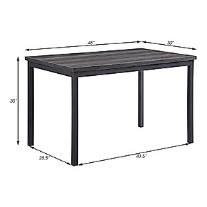 Lexicon Zahra Wood and Metal Dining Table, 48" x 30", Gray