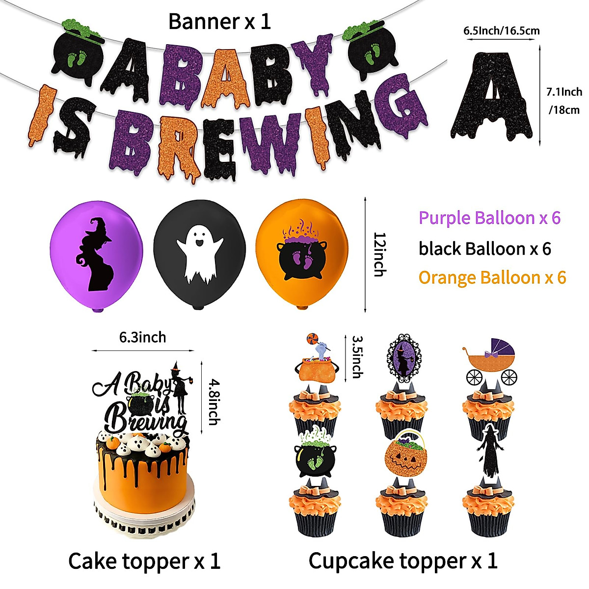 Halloween Baby Shower Party Supplies with Magic Theme, A Baby is Brewing Halloween Baby Shower Party Decorations Supplies, Party Favors for Baby Boy Girl