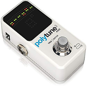 TC Electronic POLYTUNE 3 MINI Tiny Polyphonic Tuner with Multiple Tuning Modes and Built-In BONAFIDE BUFFER, White