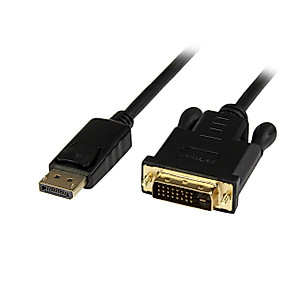 StarTech.com 6ft (1.8m) DisplayPort to DVI Cable - 1080p Video - Active DisplayPort to DVI Adapter Cable - DisplayPort to DVI-D Cable Single Link - DP 1.2 to DVI Monitor Cable Converter (DP2DVIMM6BS), Black