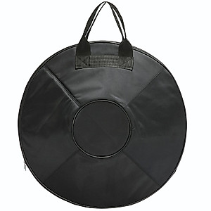 "Lark Music" hand pan in D Minor 9 notes steel hand drum + Soft Hand Pan Bag + (22.8" (58cm), Black (D Minor) 9 notes D3 A Bb C D E F G A)