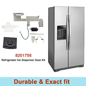 8201756 W10823377 Refrigerator Ice Dispenser Door Kit for Whirlpool Door Chute W10467899 AP3872692 1164531, 8201756VP