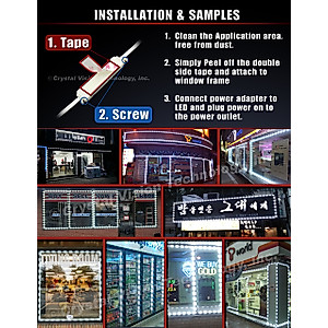 Crystal Vision CVT3SW3K-KIT50 LED Storefront Window Kit/Plug & Play Samsung LED Bulb Made in Korea 50 ft, White