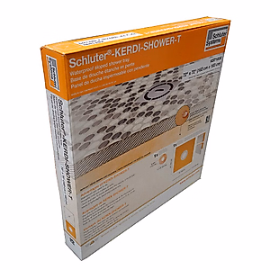 Schluter Kerdi 72" x 72" Shower Tray Center Drain Placement 1-1/4" Perimeter Height