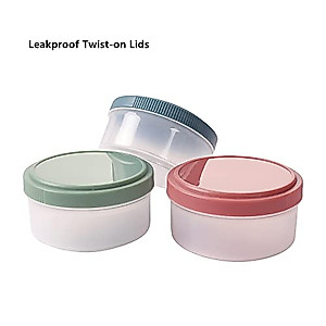 Timiuu Leakproof Condiment Containers with Lids | 6 Pack 2.4 oz Reusable Salad Dressing Containers to go | Mini Meal Prep Sauce Cups | Plastic BPA free