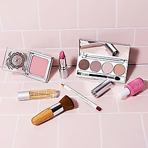 Honeybee Gardens 'Skinny Dip' Refillable Eye Shadow Palette | 4 Neutral Shades with a Refillable Compact with Brush | Natural Ingredients | Gluten Free | Vegan | Cruelty Free