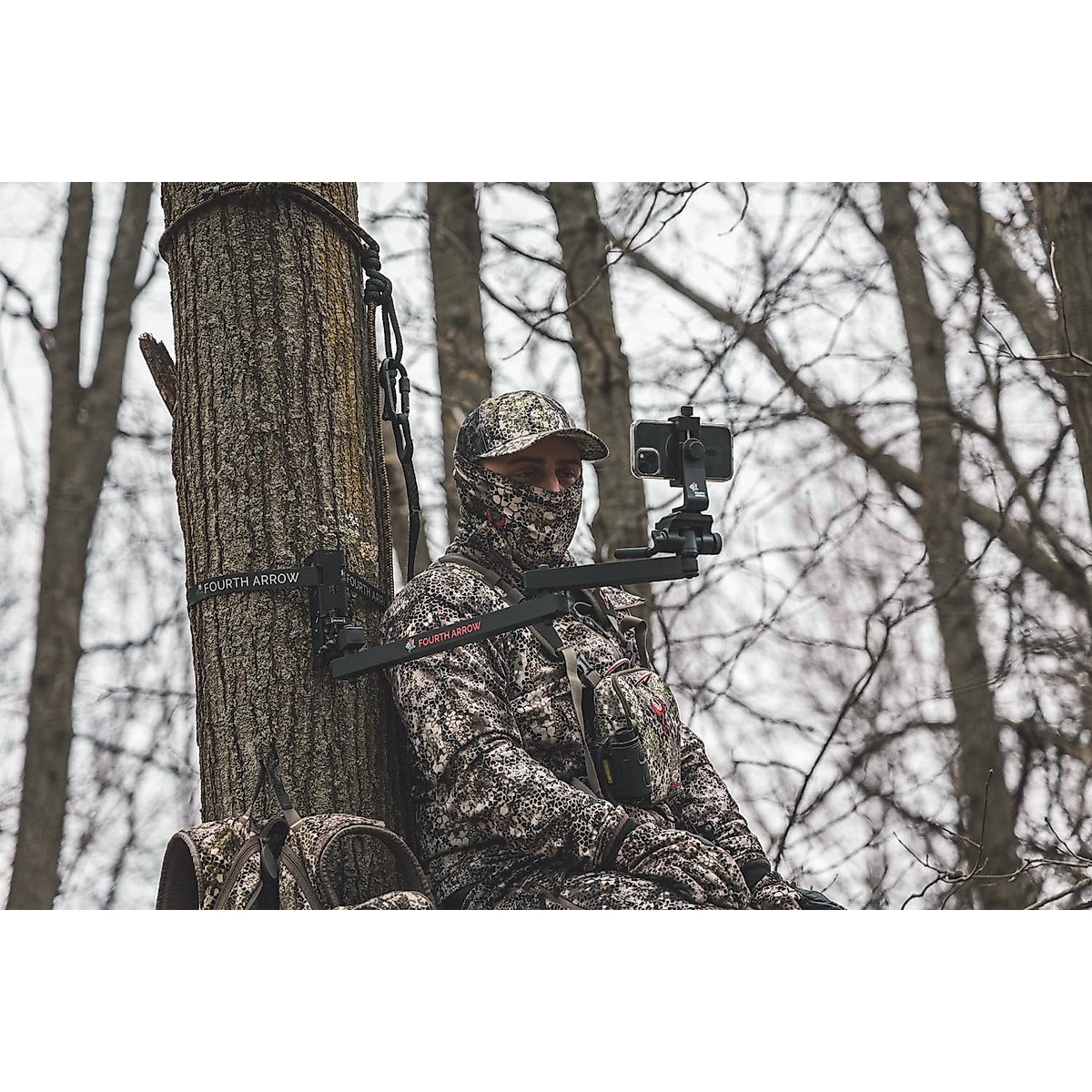 Fourth Arrow Camera Mounting Arm for Filming Hunts - Fourth Arrow Baton Beginner Arm With Video Head for Small Cameras & Cell Phones, Lightweight Durable & Versatile, Easy to Use, Wide Range of Motion