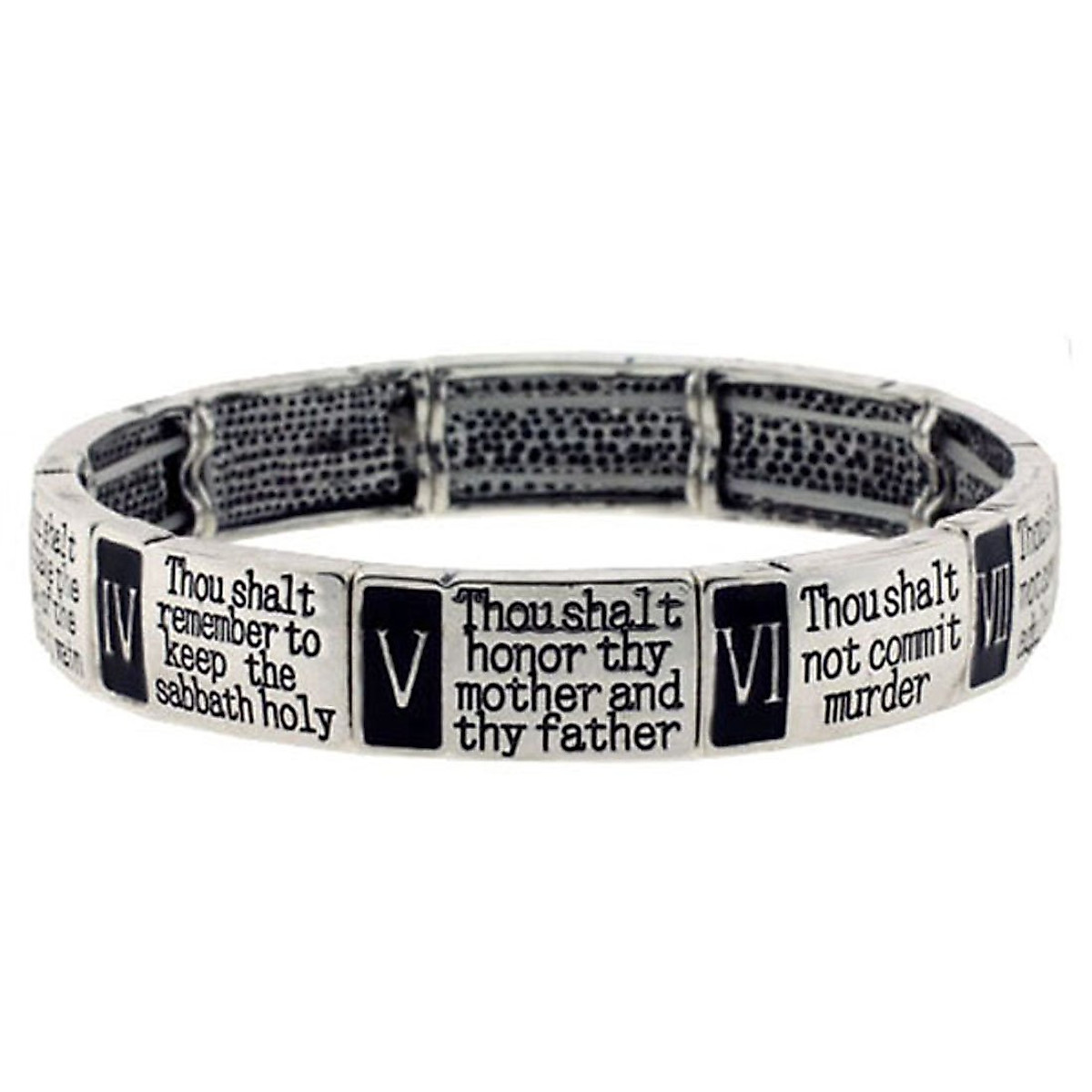 4030037 10 Commandments Stretch Bracelet Christian Scripture Religious Thou