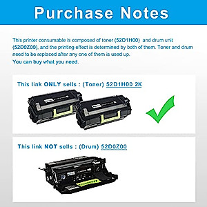 LCL Compatible Toner Cartridge Replacement for Lexmark 521H 52D1H00 52D1000 25000Pages MS811N MS811DN MS812de MS812DN MS812DTN MS812DTN MS710dn MS710n MS711dn (2-Pack Black)