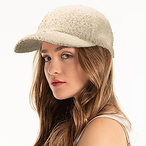 Lamb-Wool Baseball-Caps Warm-Winter Teddy-Fleece Hip-Hop Cap for Men Women Outdoor Travel Beige