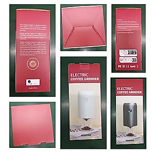 SPAOTREM Electric Coffee Grinders with Ceramic Cone Grinder Coffee Bean Grinder, Adjustable Coarseness, Type-C Portable Rechargeable Electric Espresso Coffee Grinder 30g (White)