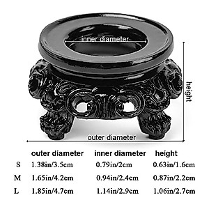 PLUT Crystal Ball Base, Resin Display Stand Base for Crystal Ball Sphere Globe, Natural Carved Hollow Sphere Pedestal Decorative Globe Holder(L)