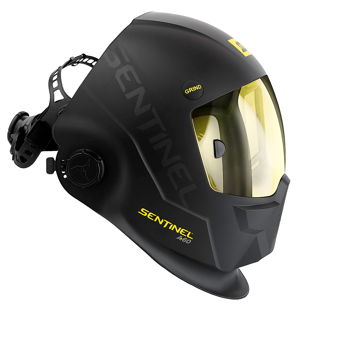 ESAB® Sentinel™ A60 Welding Helmet, Black Low-Profile Design, High Impact Resistance Nylon, Large Viewing Area 4.65 in x 2.80 in