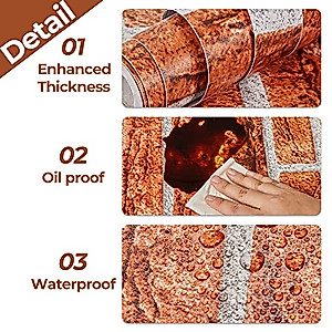 bofeifs Brick Wallpaper Peel and Sbofeifs Brick Wallpaper Peel and Stick Decorative Paper Self-Adhesive Sticker for Home Apartment Wall Fireplace Christmas Decor（Red） 17.7 x 118 inches