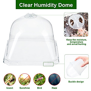 42 Pack 4 Inch Clear Plant Nursery Pot Sets with Humidity Dome and Drain Holes Include 20 Plastic Gardening Pot 20 Labels, 2 Marker Pen Seed Starting Container for Seedlings Vegetables Succulents