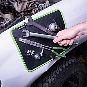 OEMTOOLS 25131 Magnetic Tool Pad, Green and Black Flexible Magnetic Tool Holder, Magnet Trays For Mechanic Work, DIY Projects, Repairs, and More