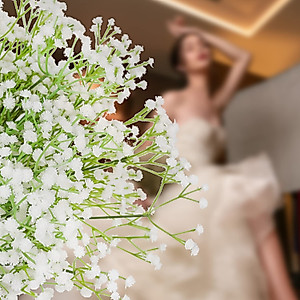 DYYHSDPU Baby Breath Artificial Flowers Bulk(12 pcs) Upgrade Faux Flowers Gypsophila, for Home Garden Decoration, Wedding Party, DIY Bouquet Filler. (White)