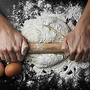 Small Wooden Rolling Pin, Dumpling Dough Roller Wooden Mini Rolling Pins Kitchen Utensil Tool for Fondant, Pasta, Bread, Pastry, Cookies, Pizza, Pie, Cylinder Style, 6.3 Inch (3 Pieces)