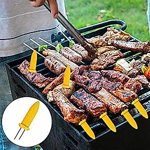 10 Pack Corn On The Cob Holders Stainless Steel Corn Holders Corn on The Cob Skewers for BBQ Twin Prong Sweetcorn Holders Home Cooking Fork Prong