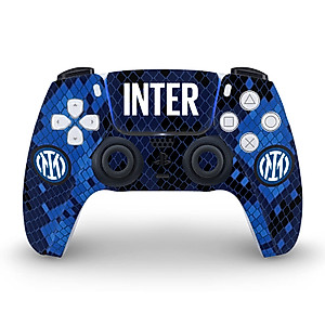 Head Case Designs Officially Licensed Inter Milan Home 2021/22 Crest Kit Vinyl Faceplate Sticker Gaming Skin Decal Compatible With Sony PlayStation 5 PS5 Disc Edition Console & DualSense Controller