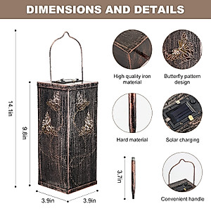 Cagosufs Butterfly Solar Lights Outdoor Garden Decor with Ground Stake, Metal Solar Lanterns Waterproof Outside Christmas Decorations for Patio Lawn Yard Landscape Women Gifts