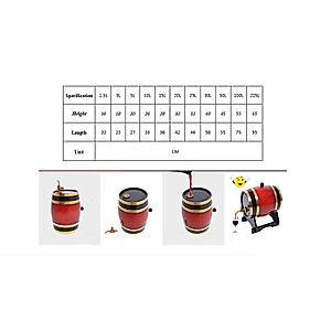 1.5L Whiskey Barrel Dispenser Oak Aging Barrels Home Whiskey Barrel Decanter for Wine, Spirits, Beer, and Liquor (Brown)