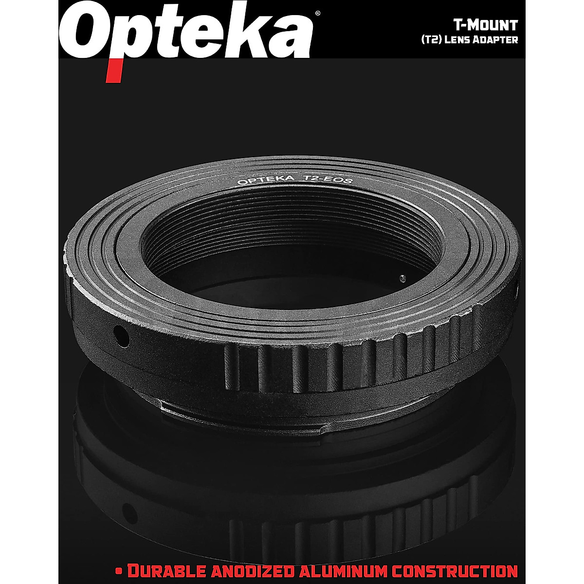 Opteka T-Mount (T2) Adapter Compatible for Canon EF EOS 80D, 77D, 70D, 60D, 60Da, 50D, 7D, 6D, 5D, 5Ds, T7i, T7s, T6s, T6i, T6, T5i, T5, T4i, T3i, T3, T2i, SL2 and SL1 Digital SLR Cameras