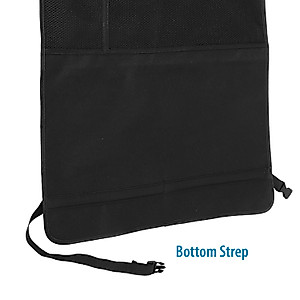 AutoMuko Kick Mats With Organizer - Premium Thick Waterproof Quality Seat Back Protectors - Extra Long Size with Adjustable Straps - Car Seat Back Protectors (2 Pack) 1 Year Limited Warranty