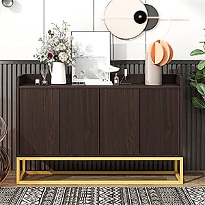 SEASD Sideboard Buffet Adjustable Shelf Metal Legs with Large Storage Space for Dining Room, Entryway.