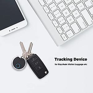 Key Finder Tracker, 4 Pack Item Finder Locator Bluetooth 5.0 Tracker Device Smart Tag for Keys Remote Wallet, APP Control Key Tracker Compatible with iOS and Android, Black