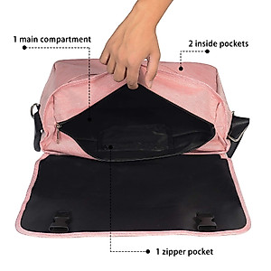 Marryking Classic Canvas Messenger Bag for All Purpose use, Pink, Size One_Size