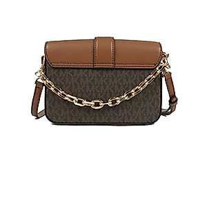 Michael Kors Carmen Small Convertible Flap Shoulder Bag (Brown Signature)