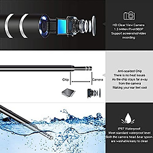iFCOW Earwax Removal Endoscope, Ear Wax Cleaning Tool with Clear Visual Camera