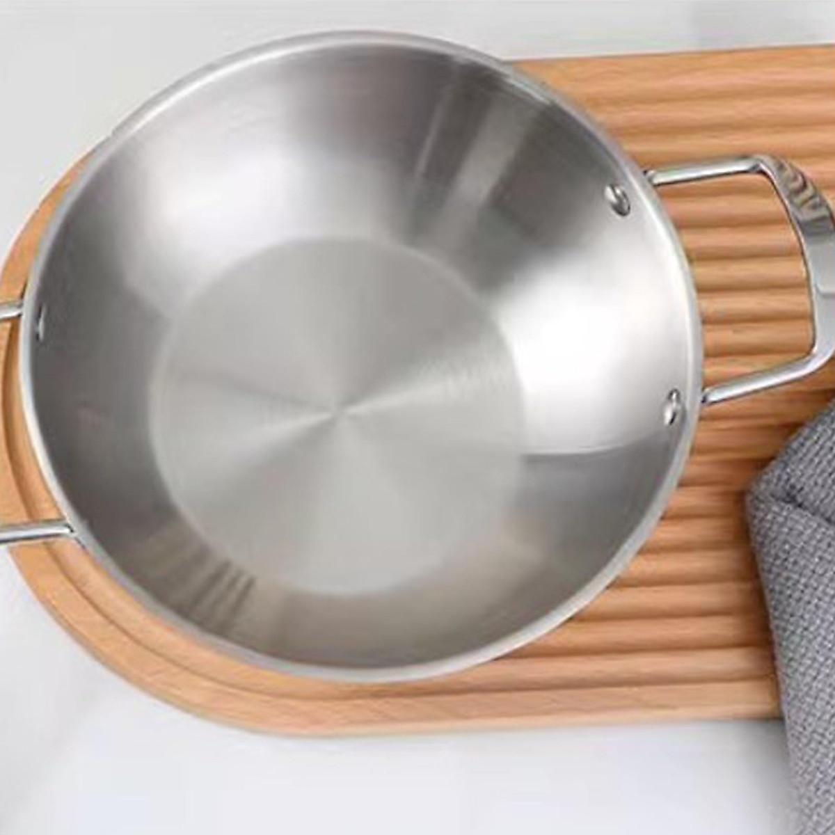 Korean Ramen Pot, Stainless Steel Ramen Cooking Pot with Double Handles, Fast Heating Noodle Pot for Soup Noodle Pasta(Original 20cm)