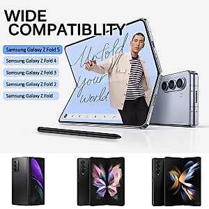 INGIDO Compatible for Samsung Galaxy Z Fold 5/4/3/2/Fold S Pen, High Sensitive & Precision Capacitive Tip Touch Screen Luxury S Pen Stylus for Galaxy Z Fold 5/4/ 3/2/Fold（Black）