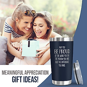 OASSIE Appreciation Gifts for Men - Be Proud 20 oz Stainless Steel Insulated Coffee Tumbler With Lid - Father's Day Teachers Day Birthday Inspirational Gifts for Teachers Coworkers Friends Dad