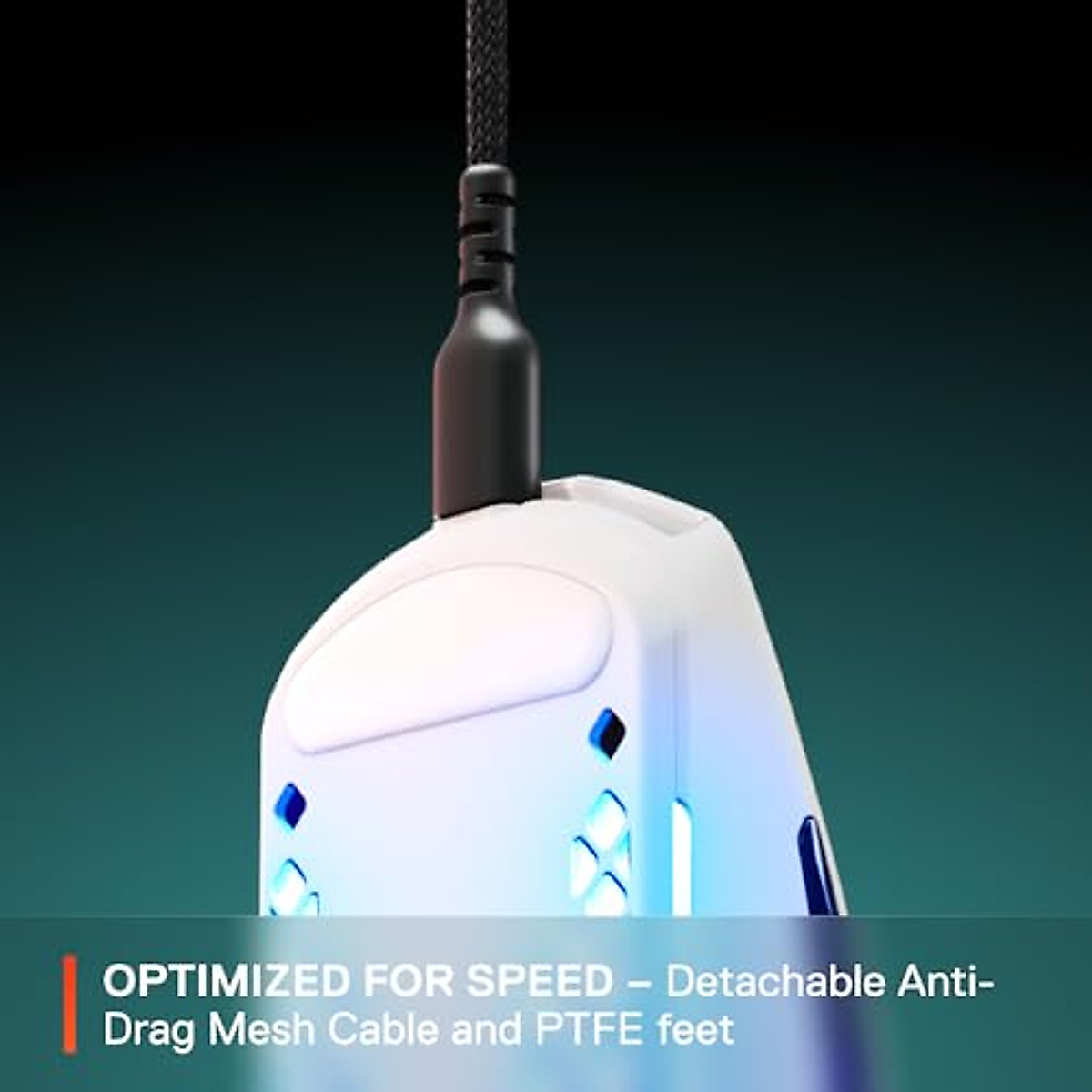 SteelSeries Aerox 3 - Holey RGB Gaming Mouse - Ultra-lightweight Water Resistant Design - 8,500 DPI TrueMove Core Optical Sensor - Snow