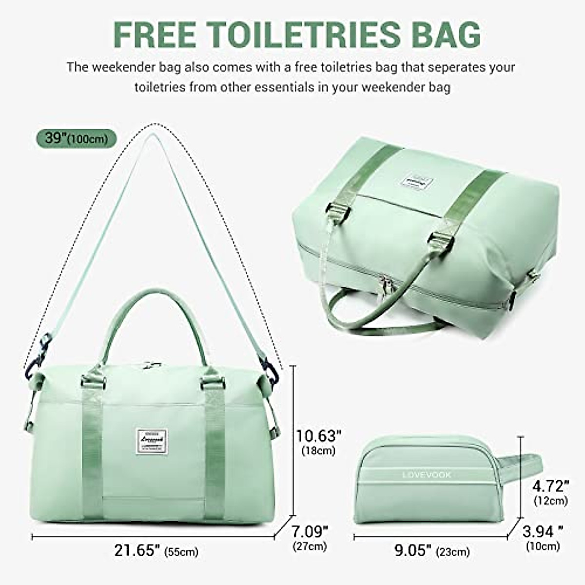LOVEVOOK Weekender Bag for Women Cute Travel Tote Bag Gym Duffel Bag with Toiletry Bag Carry On Bag Overnight Bag with Wet Pocket Hospital Bag for Labor and Delivery Medium