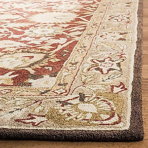 SAFAVIEH Anatolia Collection 8' x 10' Rust / Green AN512G Handmade Traditional Oriental Premium Wool Area Rug