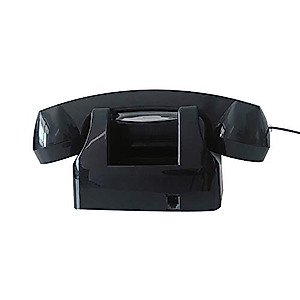 Benotek Beneno Black Retro Landline Telephone Classic Rotary Design Old Fashioned Corded Desk Phone with Ringer for Home and Office, Basic 80s Phones for Senior People